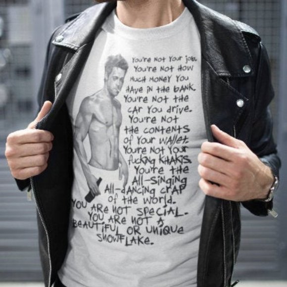 Gildan | Shirts | Fight Club Shirt Brad Pitt Shirt Snowflake Shirt ...
